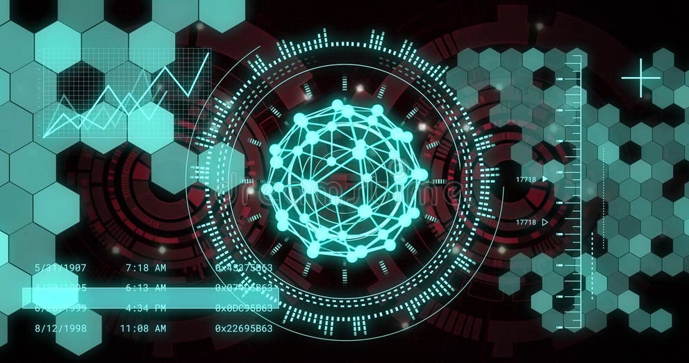 Image of Data Processing and Shapes Over Scope Scanning Stock ...