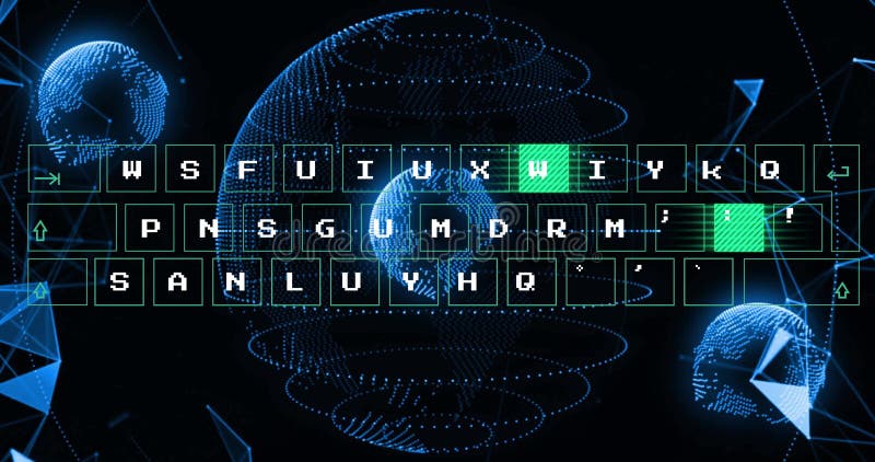Image of Data Processing and Spots Over Globes Stock Photo - Image of ...