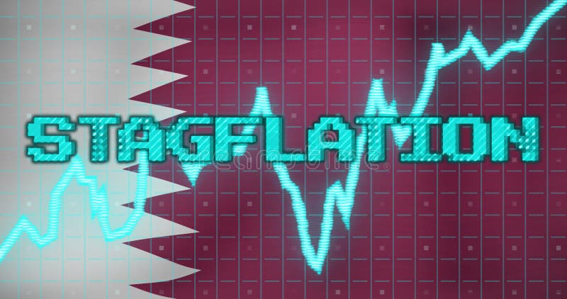 Image of Data Processing and Stagflation Text Over Flag of Bahrain Stock Image - Image of ...