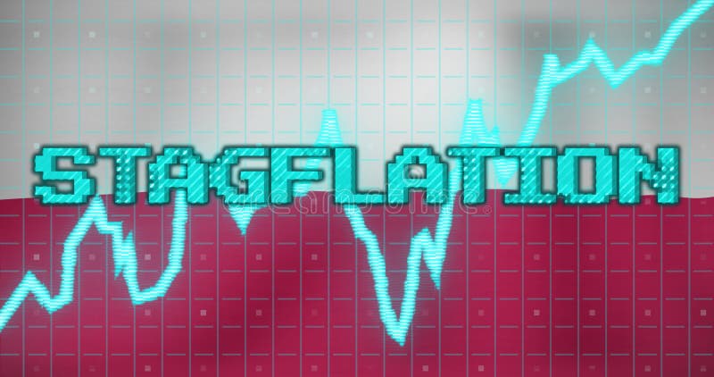Image of Data Processing and Stagflation Text Over Flag of Poland Stock ...