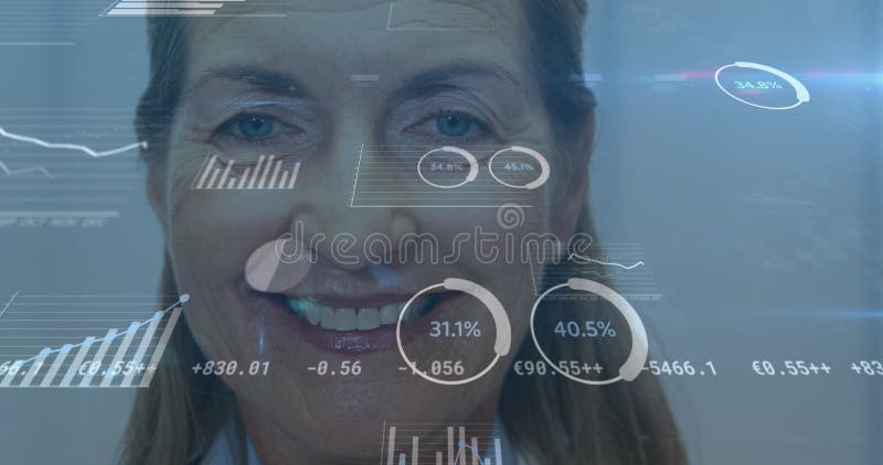 Image of Data Processing and Statistics Over Female Doctor with Stethoscope Stock Image - Image ...