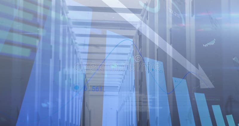 Image of Data Processing and Statistics Recording Over Computer Servers ...