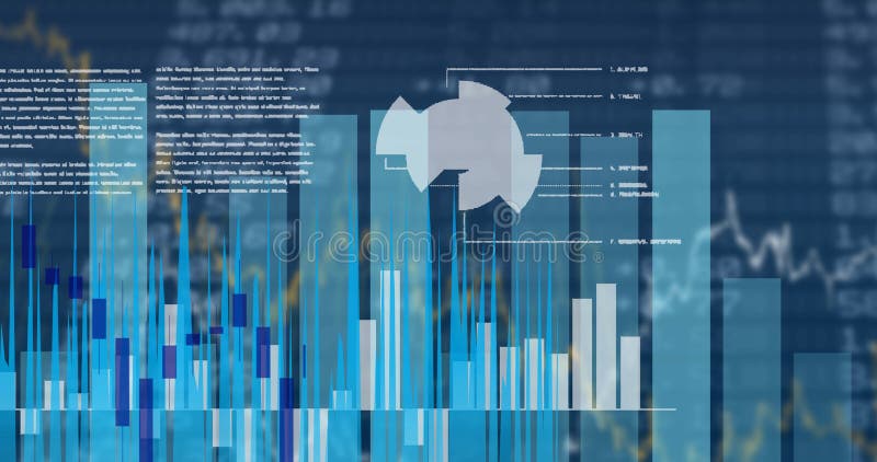 Image of Data Processing and Statistics Recording Over Digital Display ...