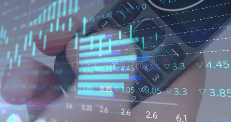Image of Data Processing and Stock Market Over Hand Using Phone Stock ...