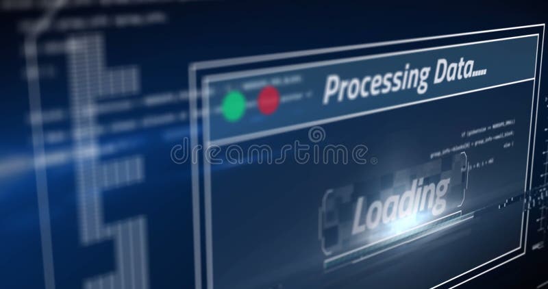Image of Data Processing Text Over Screen and Computer Servers Stock ...