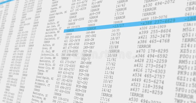 Image of Data Processing on White and Blue Computer Screen Stock ...