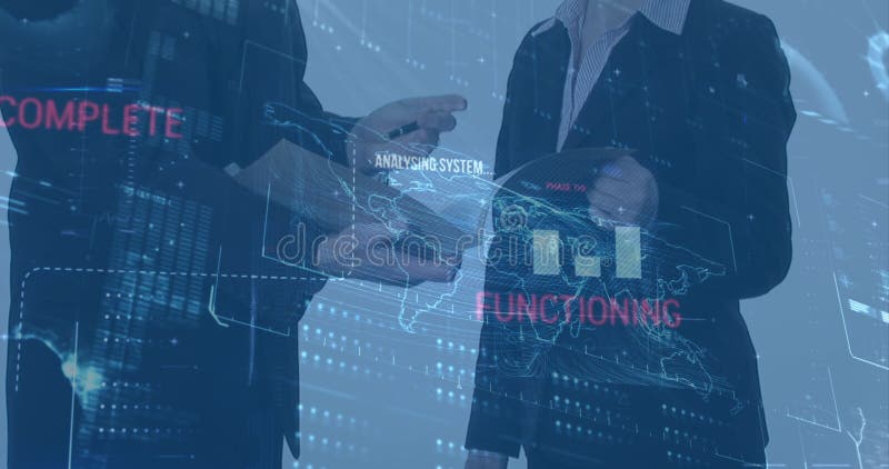 Image of Data Processing, World Map and Analysis Complete Over ...