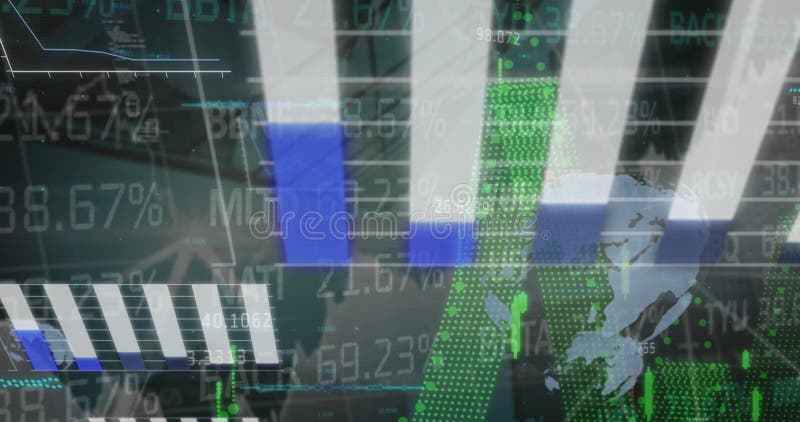 Image of Data Processing and World Map Over Globes Stock Illustration ...