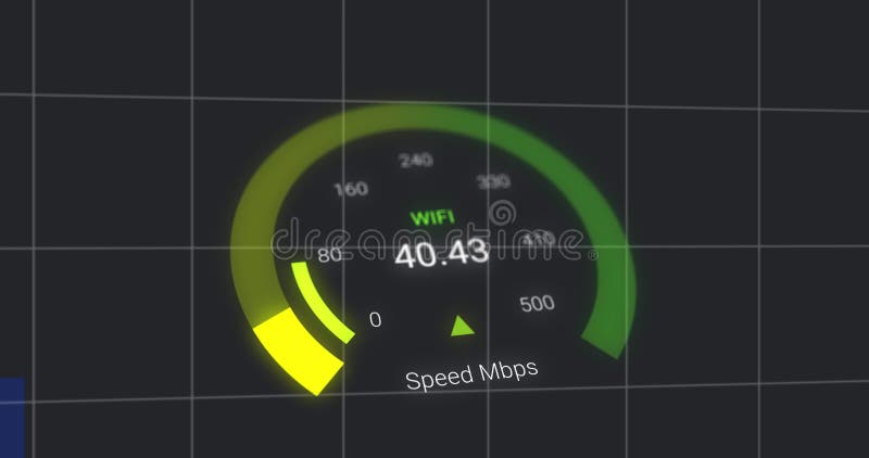 Image of Data Processing and World Map Over Speedometer Stock ...