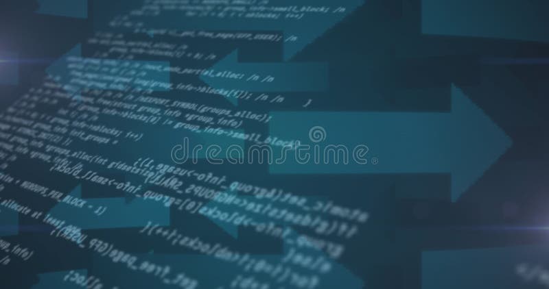 Image of Data Recording Over Blue Arrows Pointing in Opposite ...