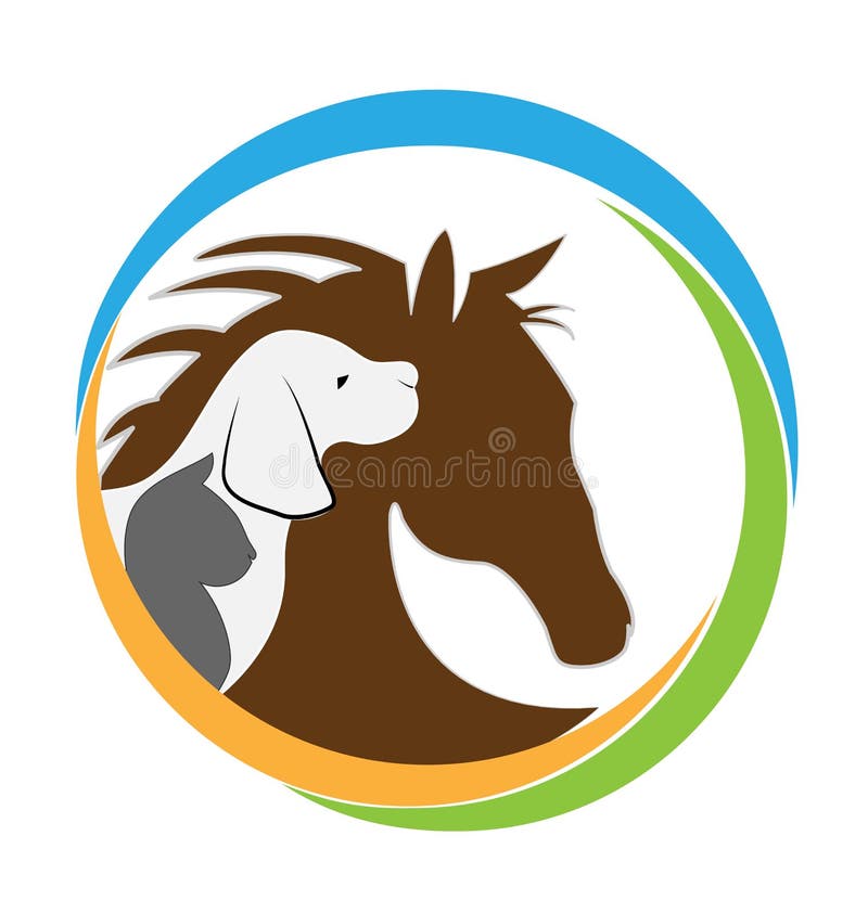Logo De Cheval, De Chien Et De Chat Illustration de Vecteur ...
