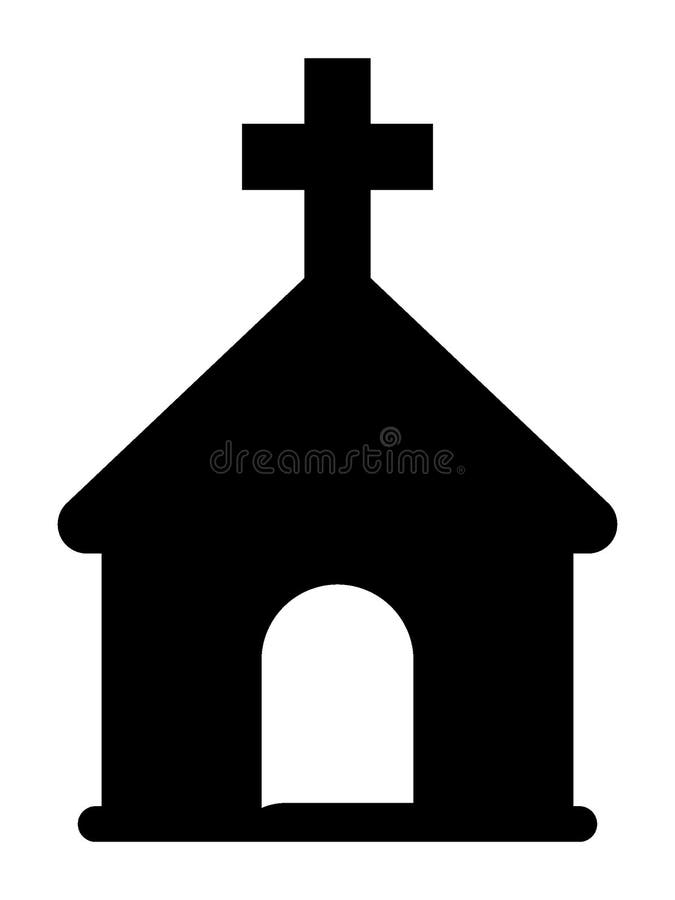 Église De Symbole, Icône D'église Sur Le Fond Foncé Illustration de ...