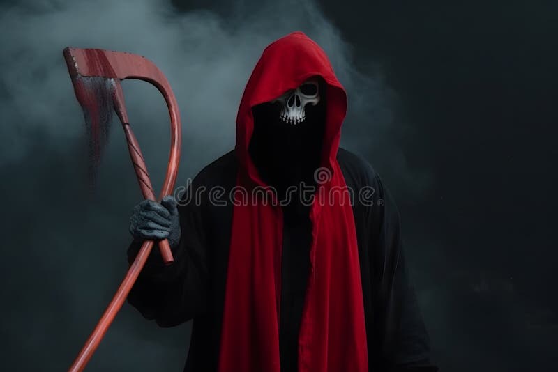 The Image of Death in Dark Clothes. Neural Network AI Generated Stock ...