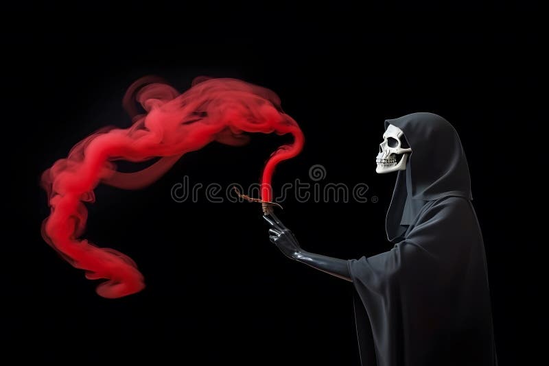 The Image of Death in Dark Clothes. Neural Network AI Generated Stock ...