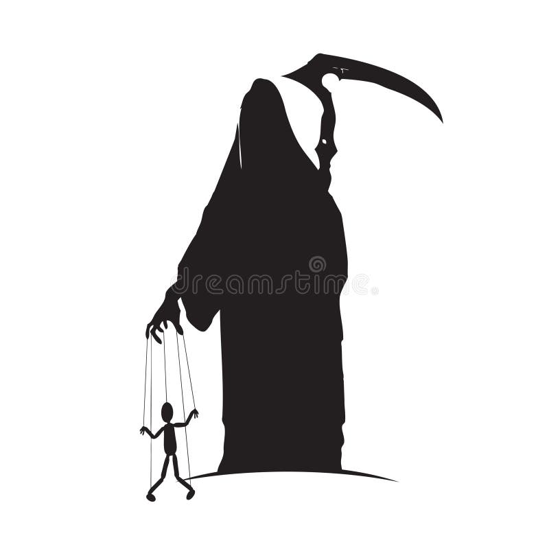 Death with a puppet stock vector. Illustration of afterworld - 286591533