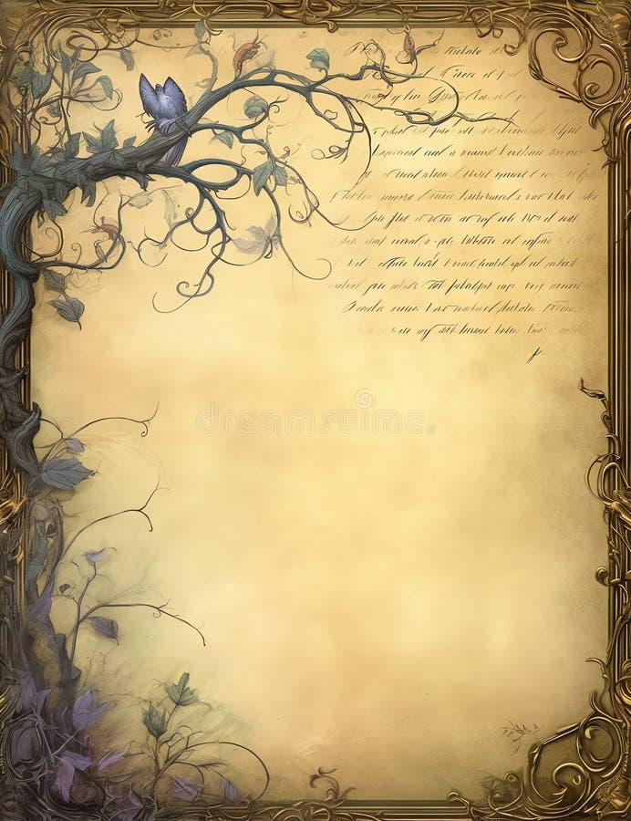 Decorated Fantasy Old Paper, Junk Journal Digital Paper Stock ...