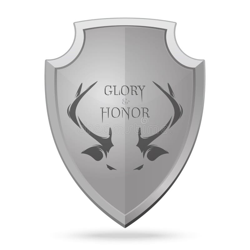 Image of a Deer Head on a Shield Stock Vector - Illustration of ensign ...