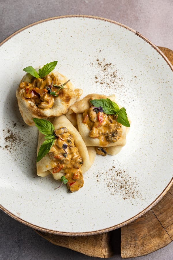 Image of a Delectable Plate of Three Fluffy Pancakes, Each with a ...