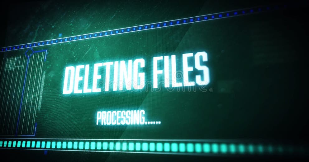 Image of Deleting Files Processing Text Flashing Digital Interface ...