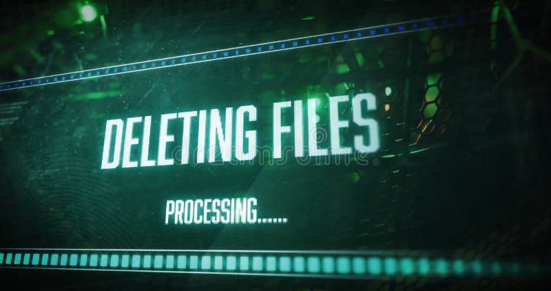 Image of Deleting Files, Processing Text on Interface Over Computer ...