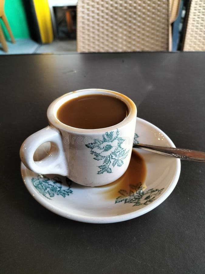 Image of Delicious Hot Coffee Served in Classic Cup Stock Image - Image ...