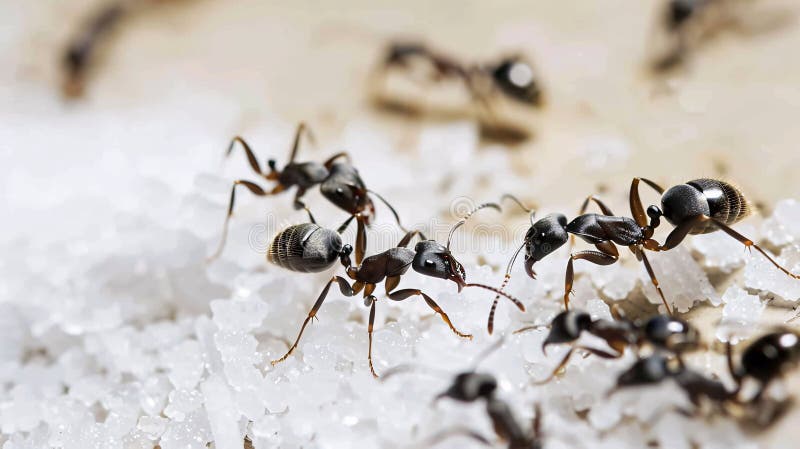 Ants eating sugar stock image. Image of generative, entomology - 319705435