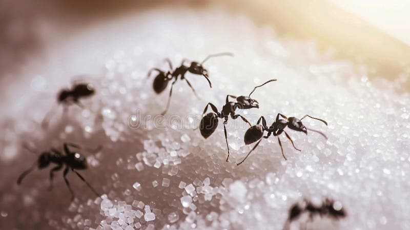 Ants eating sugar stock image. Image of insects, detailed - 319705437