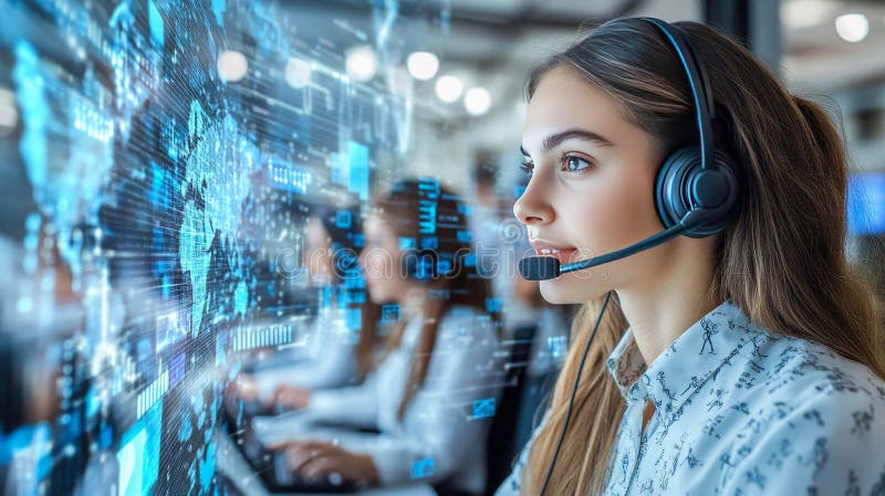 Digital Customer Support in a High-Tech Environment Stock Photo - Image ...