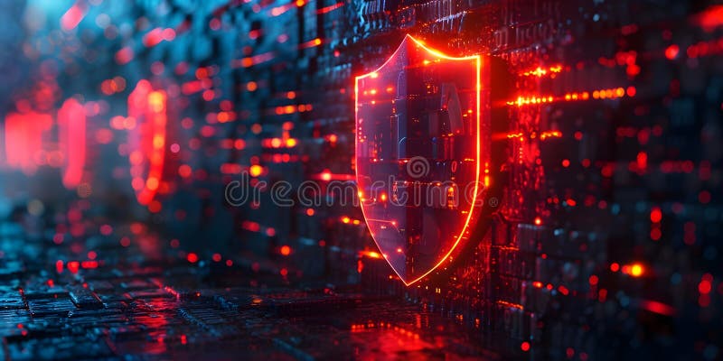 Image Depicting Cybersecurity Firewall Safeguarding Digital Data ...
