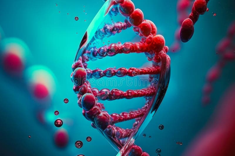 Depiction of the Double Helix DNA Structure in Body Fluid Stock ...