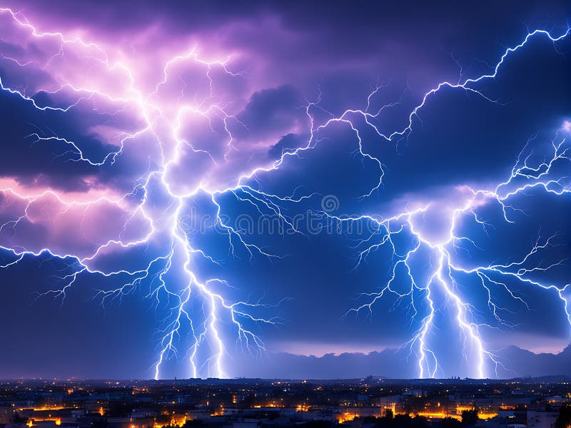 Dramatic Lightning Strike Illuminating the Dark Sky for Website ...