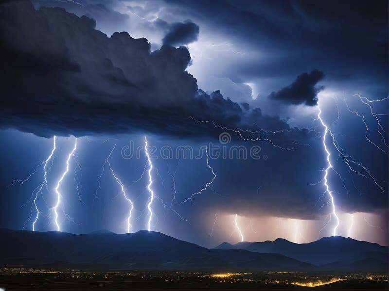 Dramatic Lightning Strike Illuminating the Dark Sky for Website ...