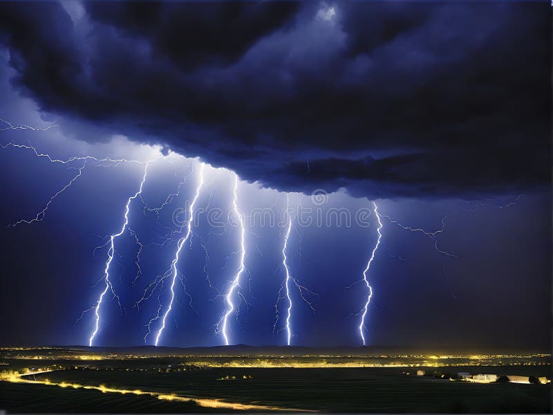 Dramatic Lightning Strike Illuminating the Dark Sky for Website ...