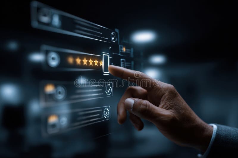 Online Reviews and Customer Feedback 5-Star Rating System Stock ...