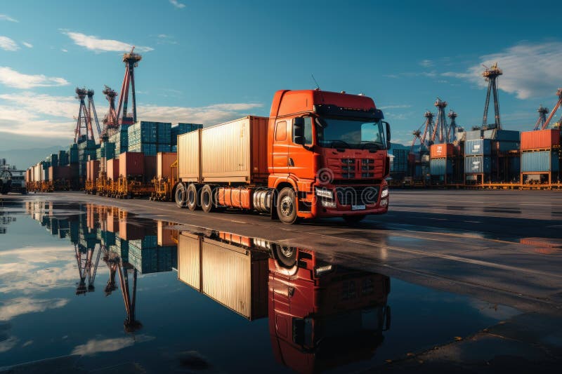 Import-export Logistics of Cargo Ships Loading Goods at Industrial ...