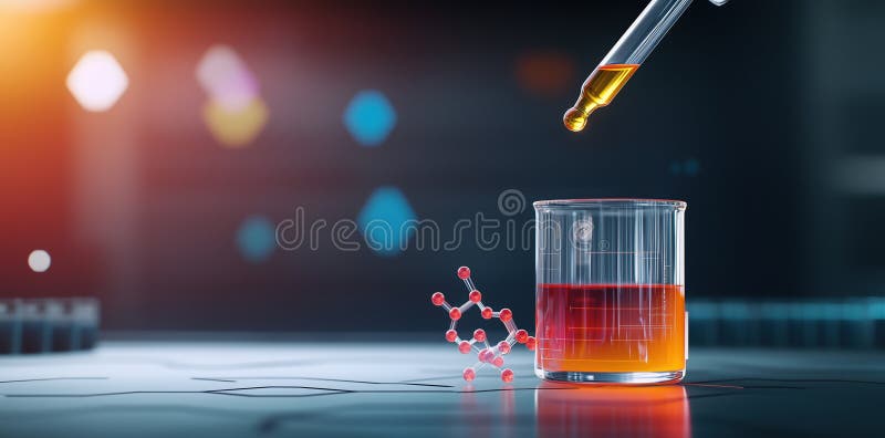 Lab Liquid Dropper Red Chemical Molecule Glassware Modern Science ...