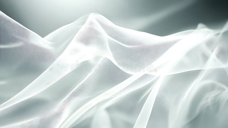 White Fabric Draped in Soft Waves Showing Texture Stock Image - Image ...