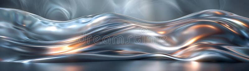 The Image is a Depiction of a Futuristic Landscape with a Metallic ...