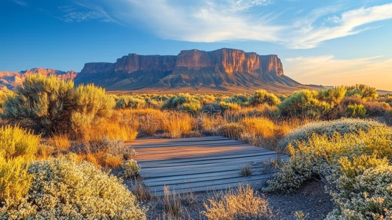 The Image Depicts an Abstract Desert Scene Complete with Mountainous ...