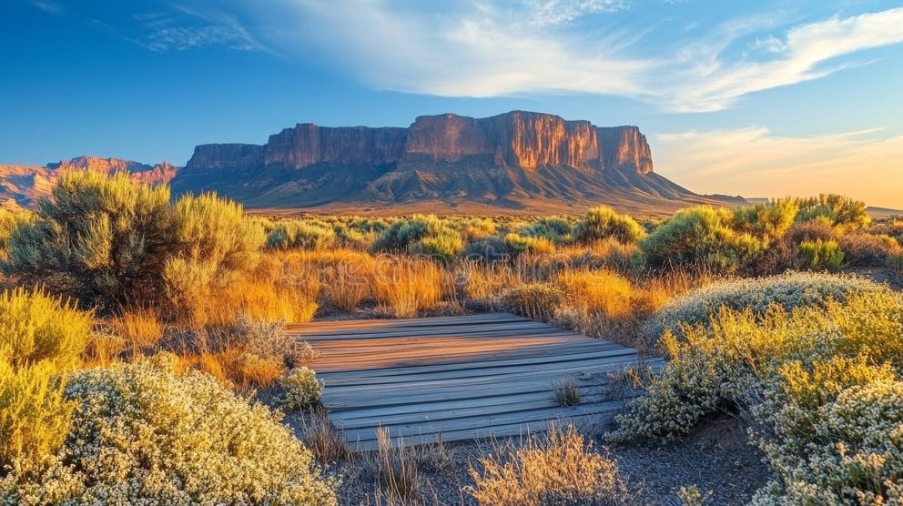 The Image Depicts an Abstract Desert Scene Complete with Mountainous ...