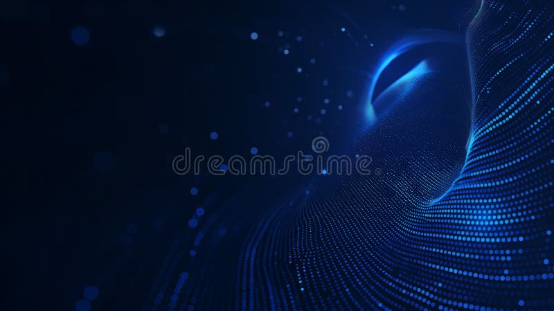 Abstract Blue Digital Wave Pattern with Glowing Points Stock ...