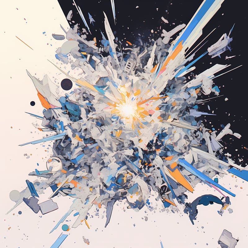 Exploding Abstract Concept stock illustration. Illustration of ...