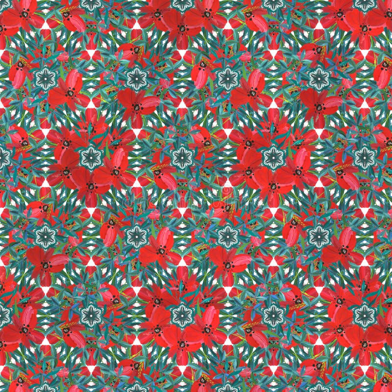 Abstract Floral Pattern Background with Watercolor Effect Stock ...