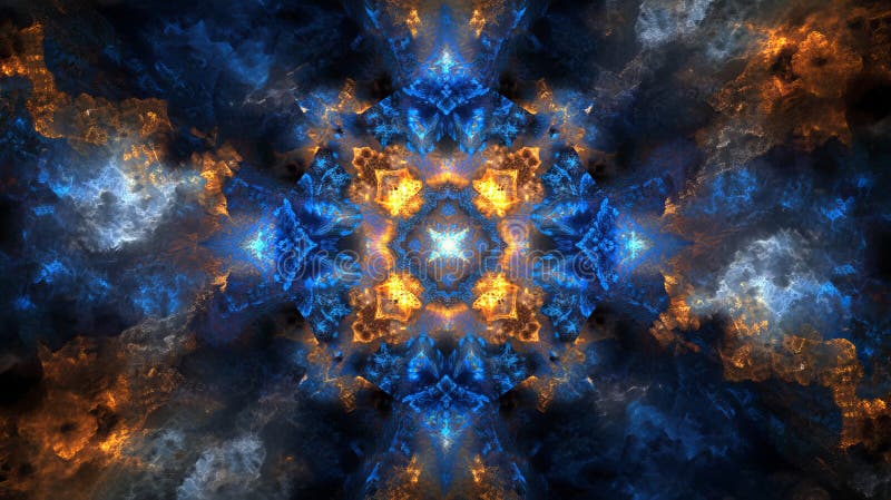 The Image Depicts an Abstract Geometric Design Accompanied by Glowing ...