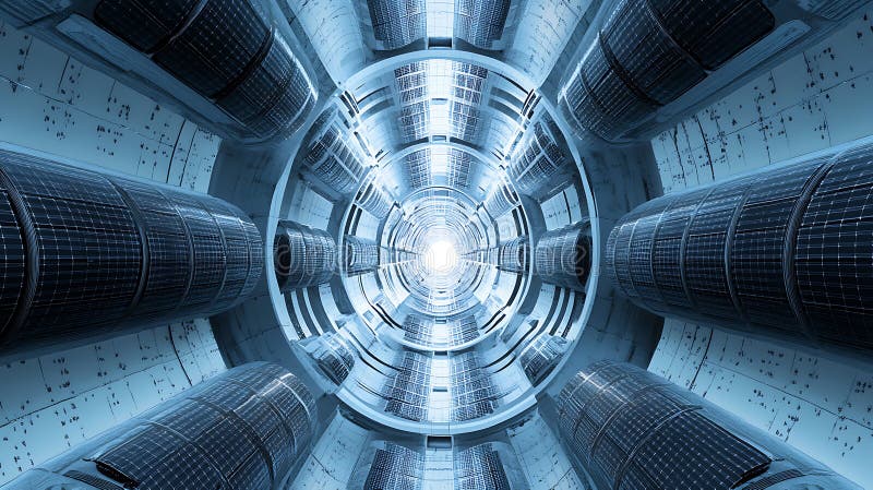 Abstract View of an Endless Tunnel with Repetitive Cylindrical ...