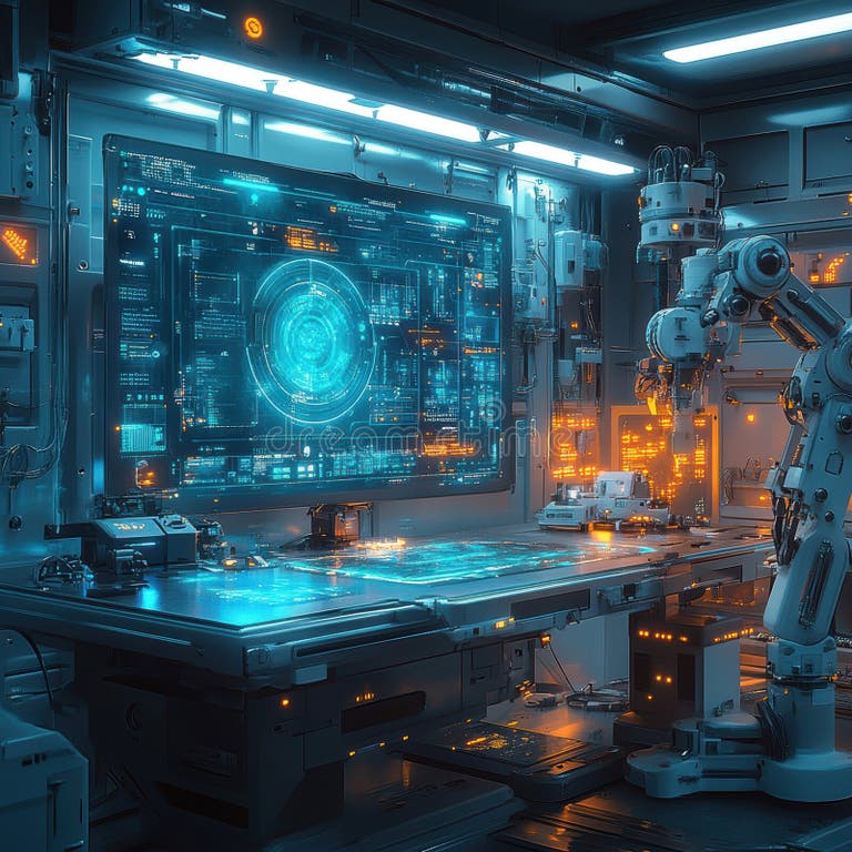 Image Depicts an Advanced Technological Environment with Sleek Design ...