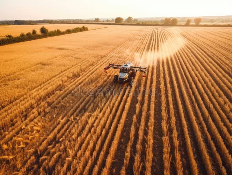 AI Drone Surveilling Farmland Stock Illustration - Illustration of ...