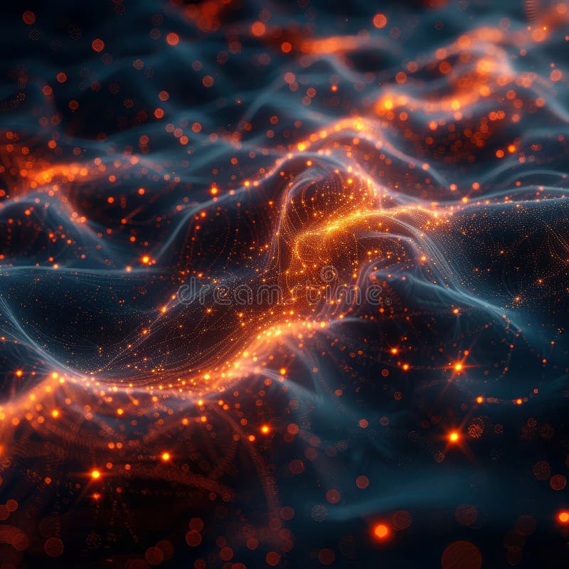 Image Depicts Ai Using A Neural Network Symbolizing Deep Learning Algorithms Bright Orange
