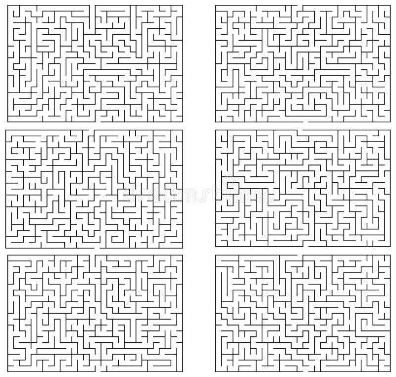 A Set of Rectangular Mazes. Game for Kids. Puzzle for Children. One ...