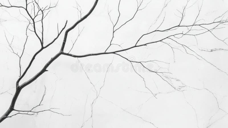 A Black and White Image of a Bare Tree Branch. Stock Image - Image of ...